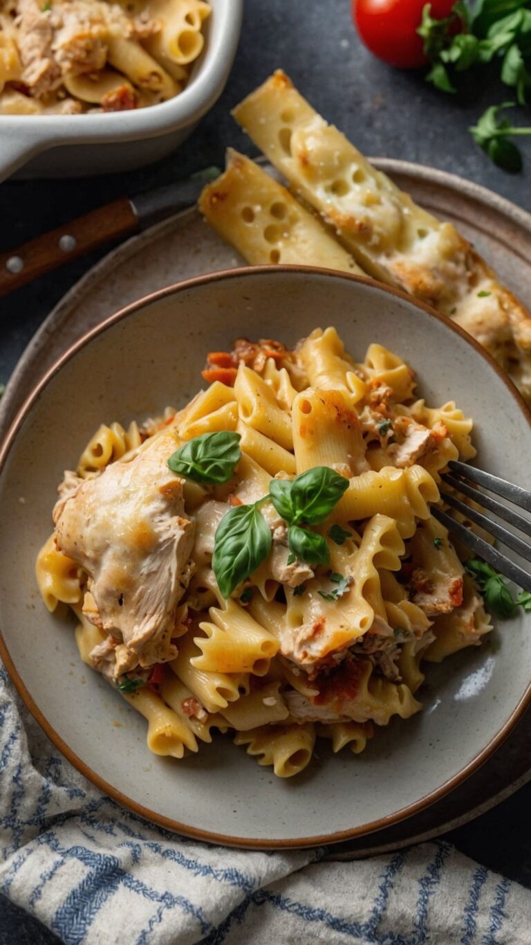 4 Ingredient Chicken Pasta Casserole Recipe - Cravefuly