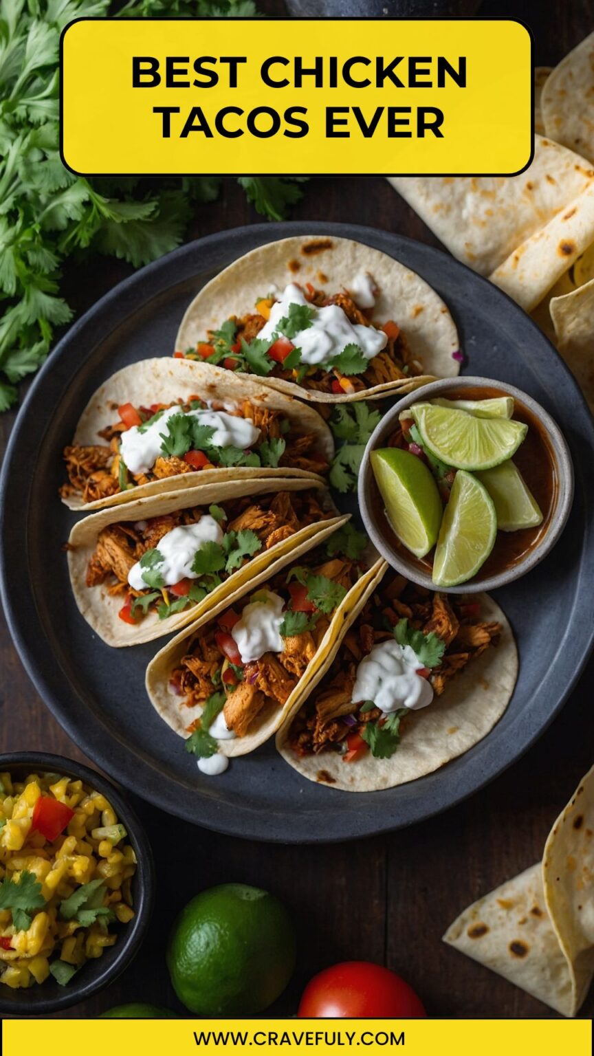 Best Chicken Tacos Ever Recipe - Cravefuly