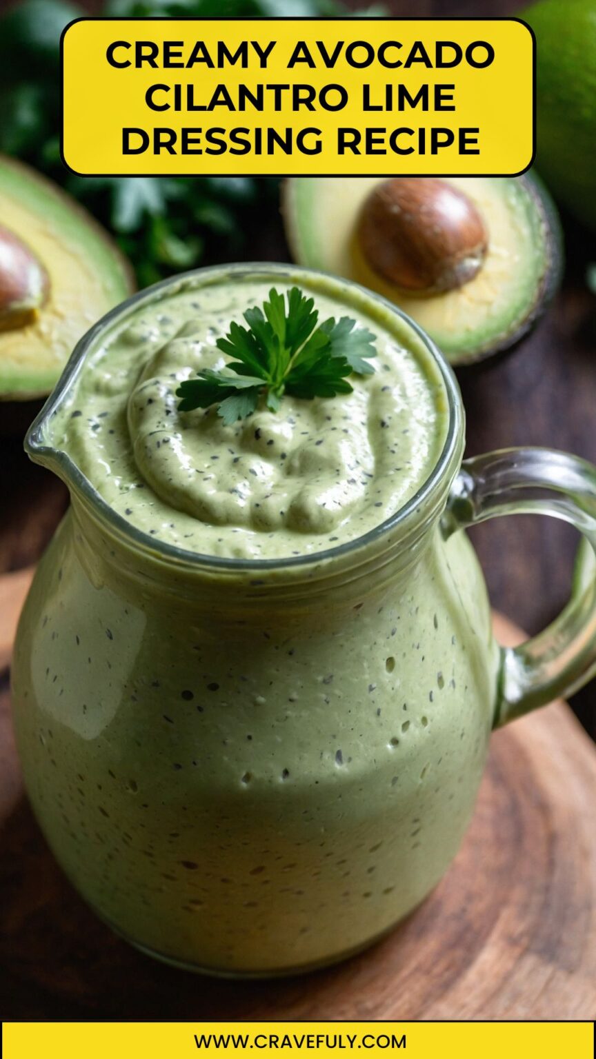 Creamy Avocado Cilantro Lime Dressing Recipe - Cravefuly
