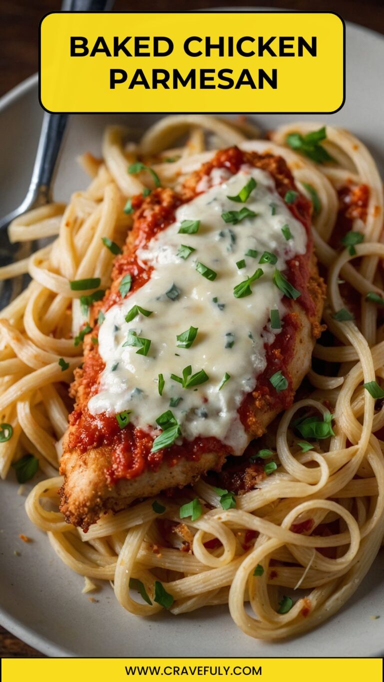 Baked Chicken Parmesan - Cravefuly